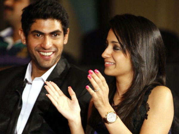 Trisha, Rana bond at sangeet ceremony - Malayalam Filmibeat